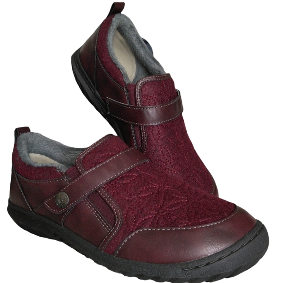 JBU | Shoes | Jbu By Jambu 85 Tide Red Floral Stitch Faux Fur All Terra ...